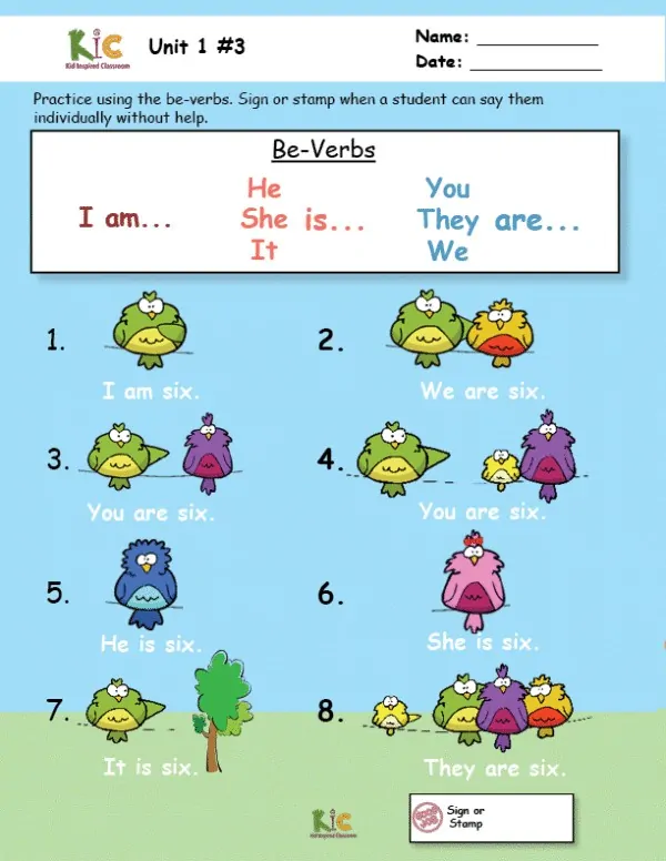 Fun ESL Activity Sheets for Beginners - Be Verbs