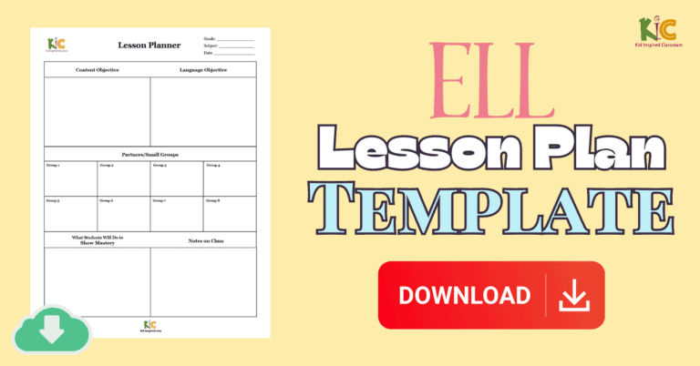 ELL Lesson Plan Template - PDF Download | Kid-Inspired Classroom