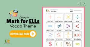 Math for ELLs - Vocabulary Theme - PDF Download | Kid-Inspired Classroom