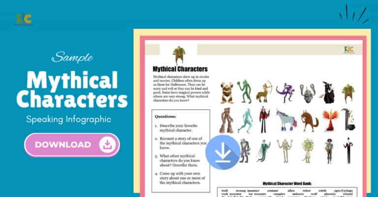ELL Speaking Infographic -Mythical Characters - PDF Download | Kid ...